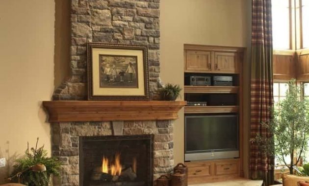 42 Fabulous Rock Stone Fireplaces Ideas For Christmas Décor | ZYHOMY