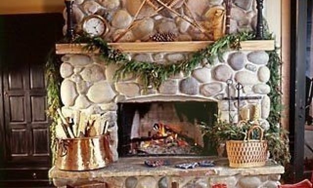 42 Fabulous Rock Stone Fireplaces Ideas For Christmas Décor | ZYHOMY