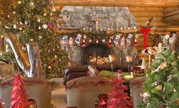 40 Gorgoeus Rustic Stone Fireplace With Christmas Décor